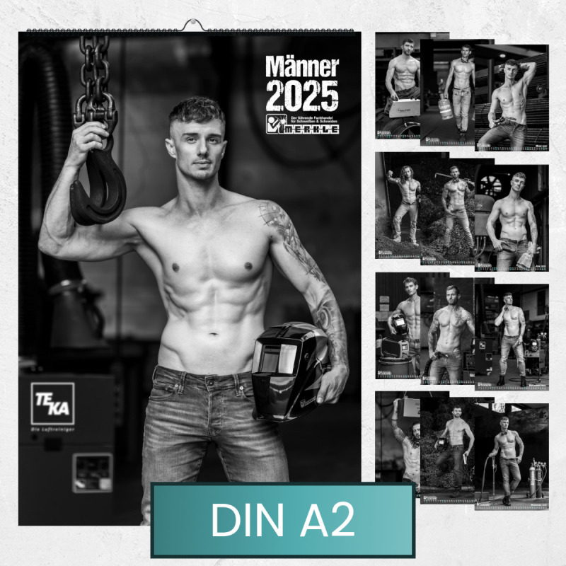 Heiße Männer - Herren Erotikkalender 2025 in Schwarz-Weiß, Groß - DIN A2 Bürotauglich, 59 x 41 ...